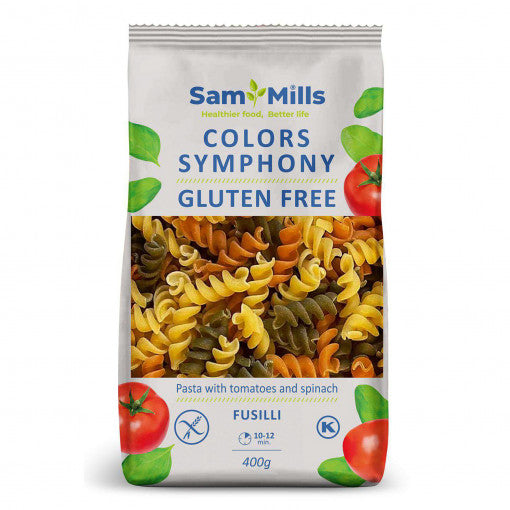 Sam Mills Fusilli Tomato Spinach pasta (100% corn flour) 400gr ...