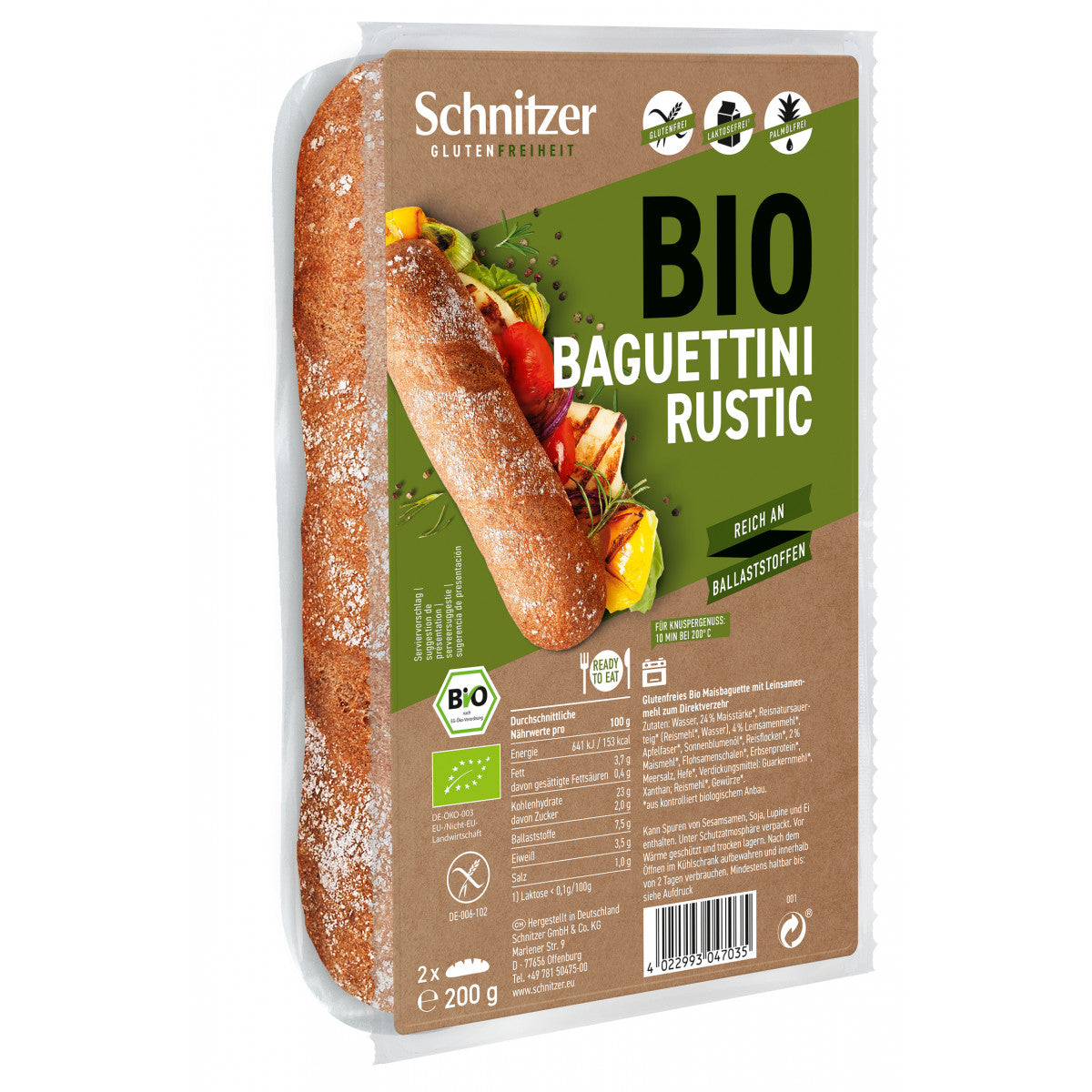 Schnitzer Organic Baguette Rustic 200gr (2 pieces) – Glutenfree HK